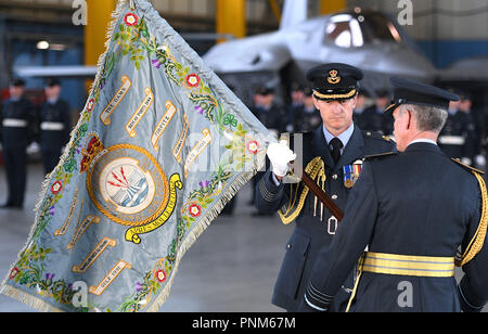 RAF Marham station commander Ian 'Cab' Townsend is given a traditional ...