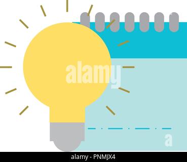 graphic design notepad and bulb idea creativity Stock Vector Image ...