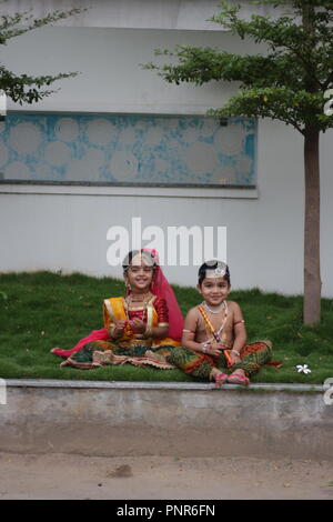 Indian Cute Kids Radha Krishna Stock Photo - Alamy