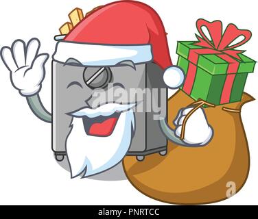 Santa with candy deep fryer machine isolated on mascot Stock Vector ...