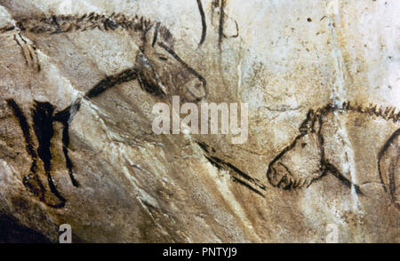 Cave of Niaux. Prehistoric painting. Magdalenian period. Upper ...