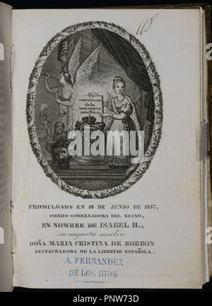 ALEGORIA DE LA CONSTITUCION DE LA MONARQUIA ESPAÑOLA. Author: GRONDONA ...