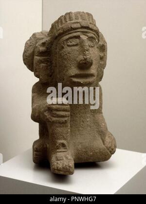 Seated human figure. Stone. Aztec culture. Late Postclassic Period ...