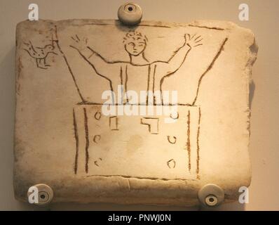 Early Christian. Roman tombstone with Christian iconography. Monogram ...