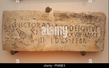 Roman tombstone. Early Christian. Epitaph. Latin inscription. Vatican ...