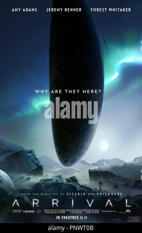 Arrival (2016) directed by Denis Villeneuve and starring Jeremy Renner ...
