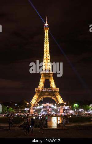 The Iconic and Famous Eiffel Tower Yellow Elevator in a Pillar - Paris ...