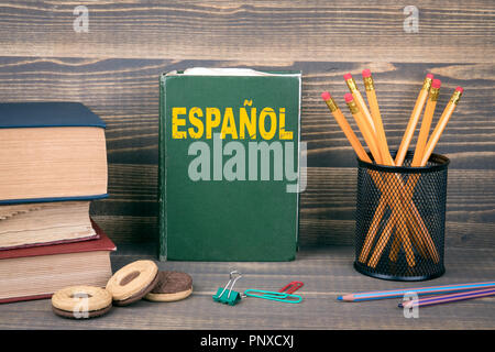 learn Spanish, education and business background Stock Photo - Alamy