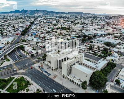 Aerial view of the University of Sonora, city landscape in Hermosillo ...