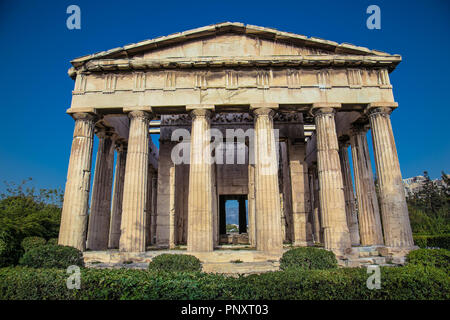 Temple of Hephaestus in sunlight, Athens, Greece. It is a famous ...
