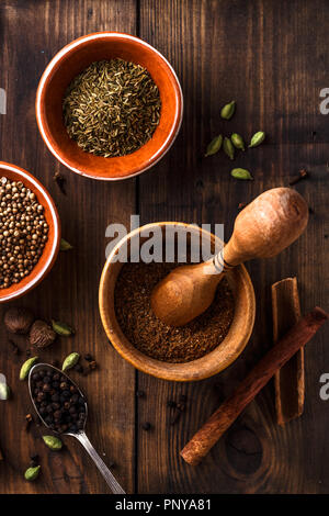Whole colorful spices for making Indian Garam Masala Stock Photo - Alamy
