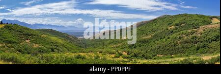 Panoramic Landscape view from Travers Mountain of Provo, Utah County ...