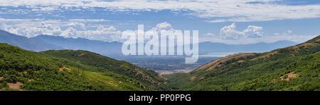 Panoramic Landscape view from Travers Mountain of Provo, Utah County ...