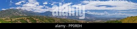 Panoramic Landscape view from Travers Mountain of Provo, Utah County ...