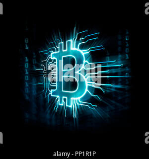 Bitcoin logo, digital currency, cryptocurrency, blockchain technology Stock Photo - Alamy