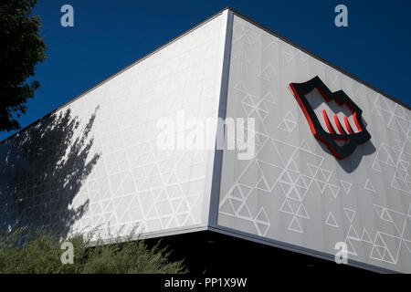 A logo sign outside of the headquarters of Riot Games, Inc., in Los ...