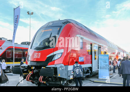 Double-deck push-pull S-Bahn train (DPZ RABe 450 class) stopping at the ...