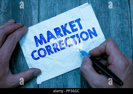 Text sign showing Market Correction. Conceptual photo When prices fall ...