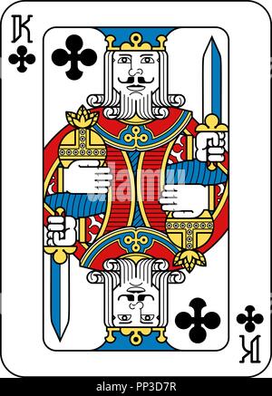 Playing Card King of Spades Red Yellow and Black Stock Vector Image ...