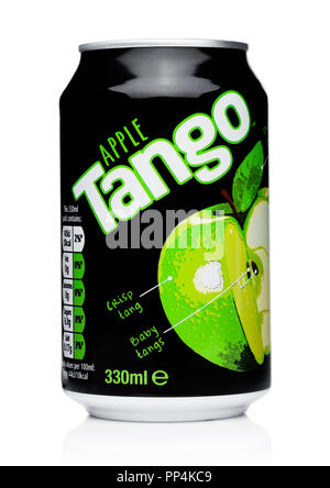 Can of orange tango on white background Stock Photo - Alamy