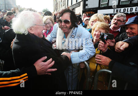 President Michael D Higgins is greeted by Myles Kavanagh 'The Kilkenny ...