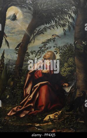 Landscape with Saint John on Patmos 1640 by Nicolas Poussin Stock Photo ...