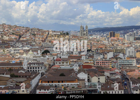 Aerial view over the capital of ecuador quito Stock Photo - Alamy