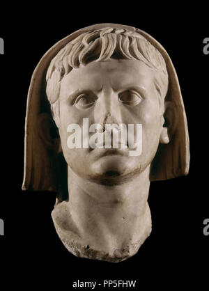 AUGUSTO, CESAR OCTAVIO. EMPERADOR ROMANO . 63 AC - 14 DC. CABEZA DE ...