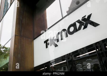 TK Maxx retail business store front & brand logo with disabled parking ...