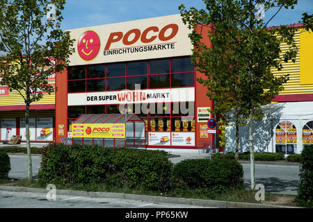 A logo sign outside of a Poco (Eigenschreibweise POCO) retail store in ...
