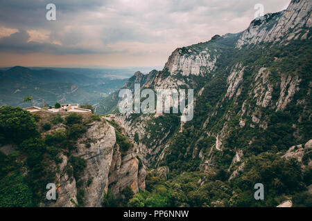 Catalonia, Spain. Viewpoint In Montserrat Mountains. Rocky Range ...