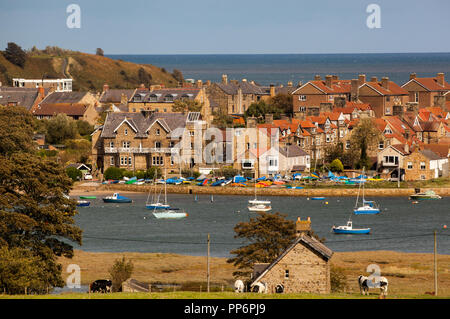 Alnmouth village and the Aln Estuary, Northumberland, UK Stock Photo ...