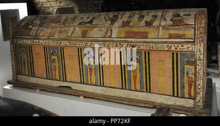 Outer sarcophagus of the priest Hor. 7th century BC. 25th Dynasty. Late ...