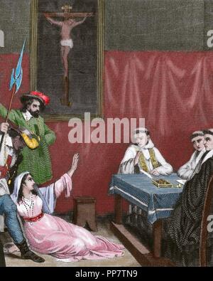 Spanish Inquisition, Interrogation of Heretic Stock Photo - Alamy