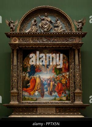 Painting 'The Holy Trinity' by German Renaissance painter Lucas Cranach ...