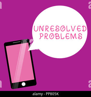 Writing note showing Unresolved Problems. Business concept for those ...