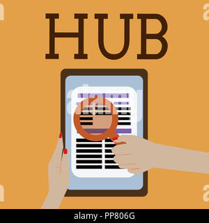 Word writing text Hub. Business concept for Device connecting computers ...