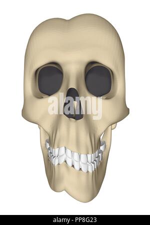 Deformed human skull in cartoon style. 3D. Vector illustration Stock ...