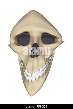 Deformed human skull in cartoon style. 3D. Vector illustration Stock ...