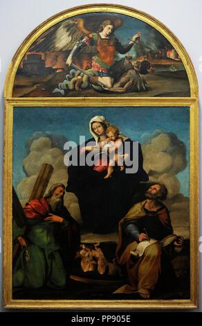 Marco Cardisco (1486-1542). Italian painter. Christ with the apostles ...