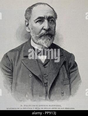 BARBIERI, FRANCISCO ASENJO , . COMPOSITOR ESPAÑOL . MADRID 1823 - 1894 ...
