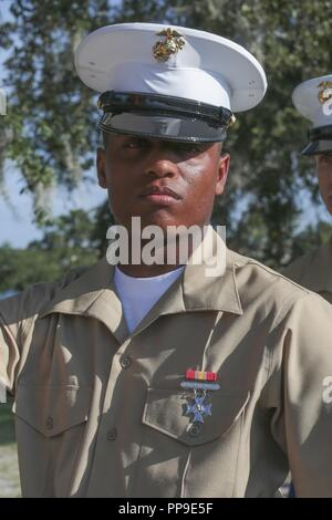 U.S. Marine Corps recruit Elijah Summers with Golf Company, 2nd Recruit ...
