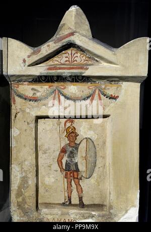 Ancient Macedonian soldiers, from the tomb of Agios Athanasios, Greece ...