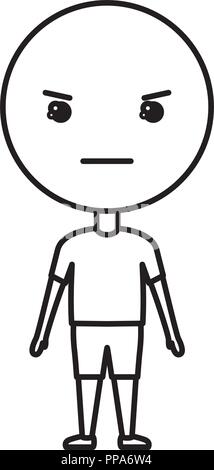 cartoon angry emoticon with body kawaii character Stock Vector Image ...