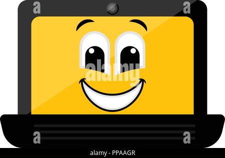 Isolated happy laptop emote Stock Vector Image & Art - Alamy