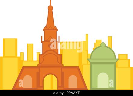 Isolated cityscape of Cartagena Stock Vector Image & Art - Alamy