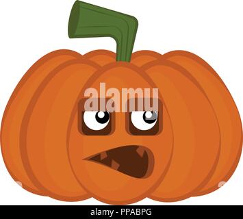 Disgusted halloween pumpkin cartoon character Stock Vector Image & Art ...