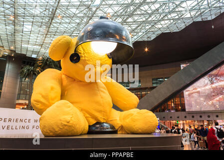 Hamad International Airport, Doha, 2018-05-01: Two Qatar airline ...