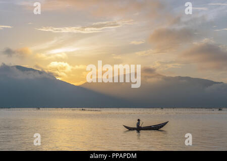 small fishing boats refection on the fjord Stock Photo - Alamy
