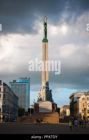 The statue of Milda on top of the Freedom monument. The Freedom ...